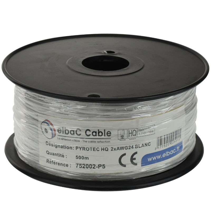 PYROTEC 2 x AWG24 HQ BLANC - 752002P05 - ELBAC - Datacom / Fibre op...