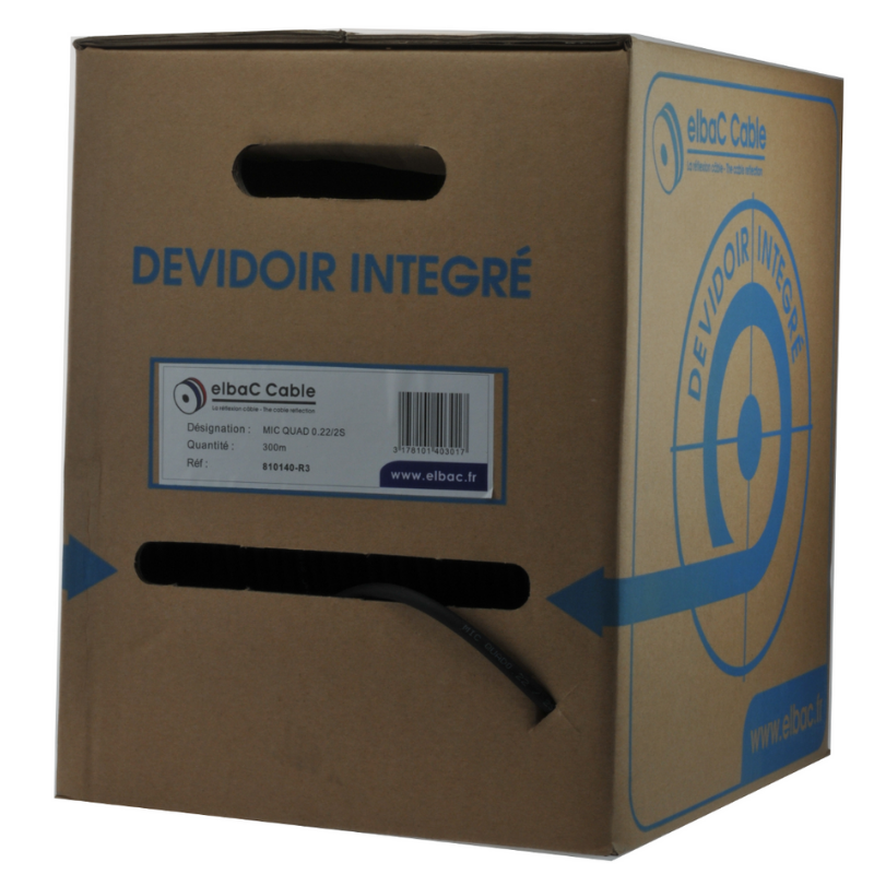 MIC QUAD 0.22/2S Dévidoir 300 M - 810140R3 - ELBAC - Datacom / Fibr...